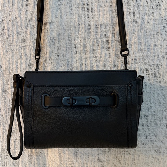 Bags | Coach Swagger Wristlet Crossbody Black | Poshmark